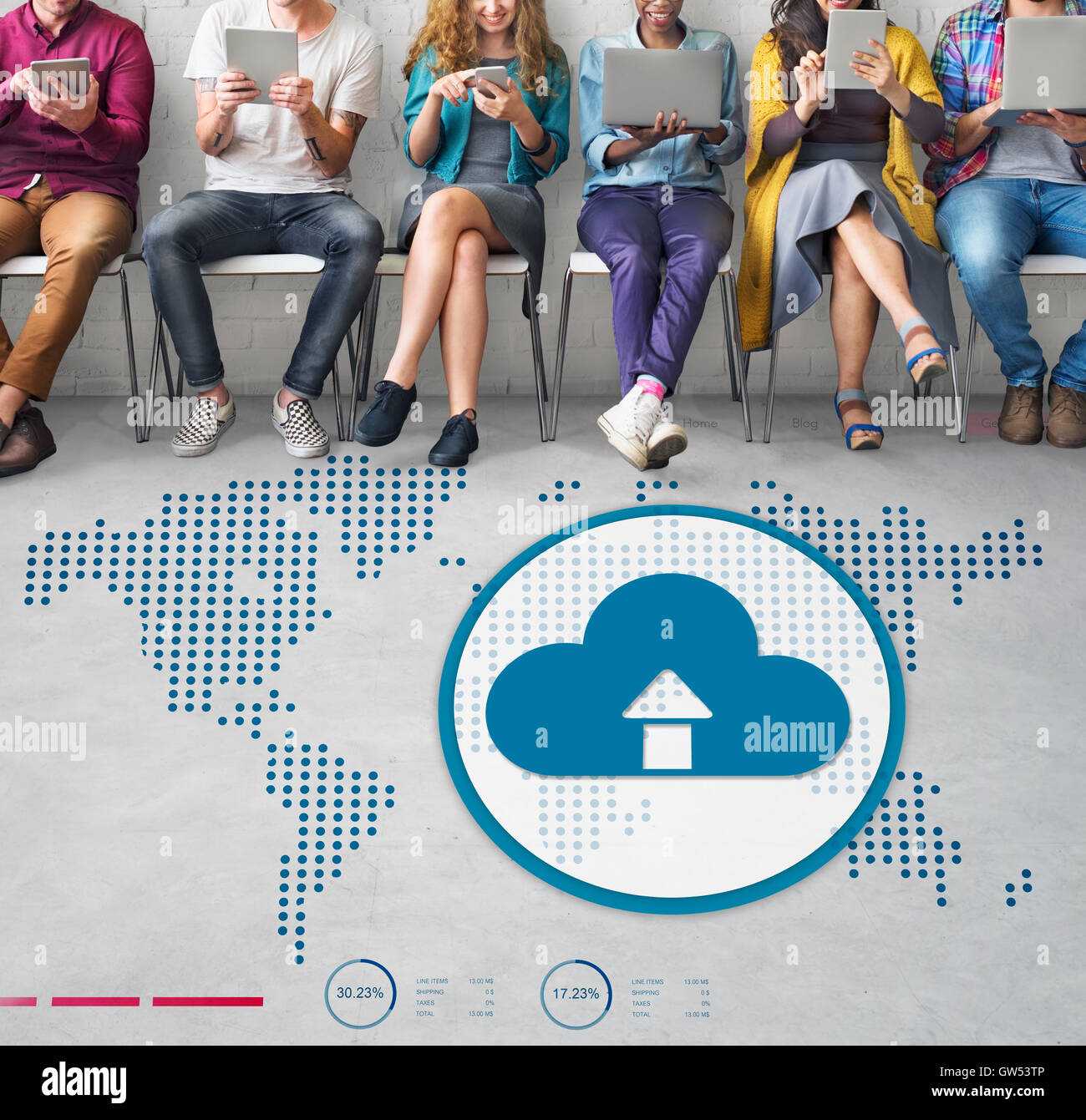 Cloud Computing Globalization Connection Technology Concept Stock Photo ...