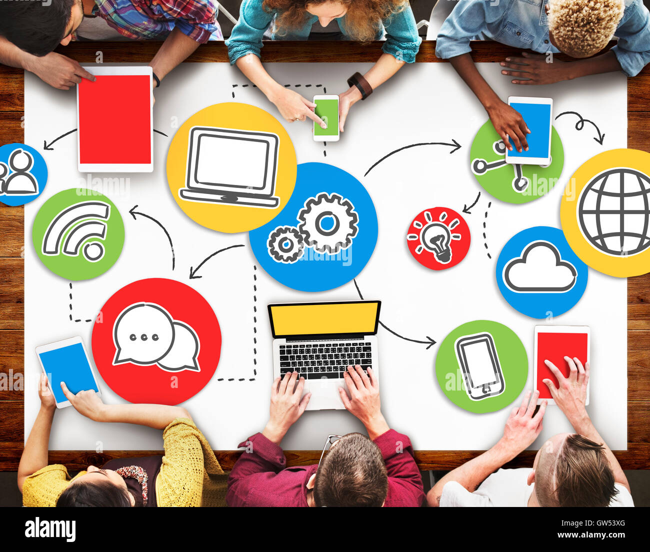 Communication Connection Network Share Concept Stock Photo - Alamy