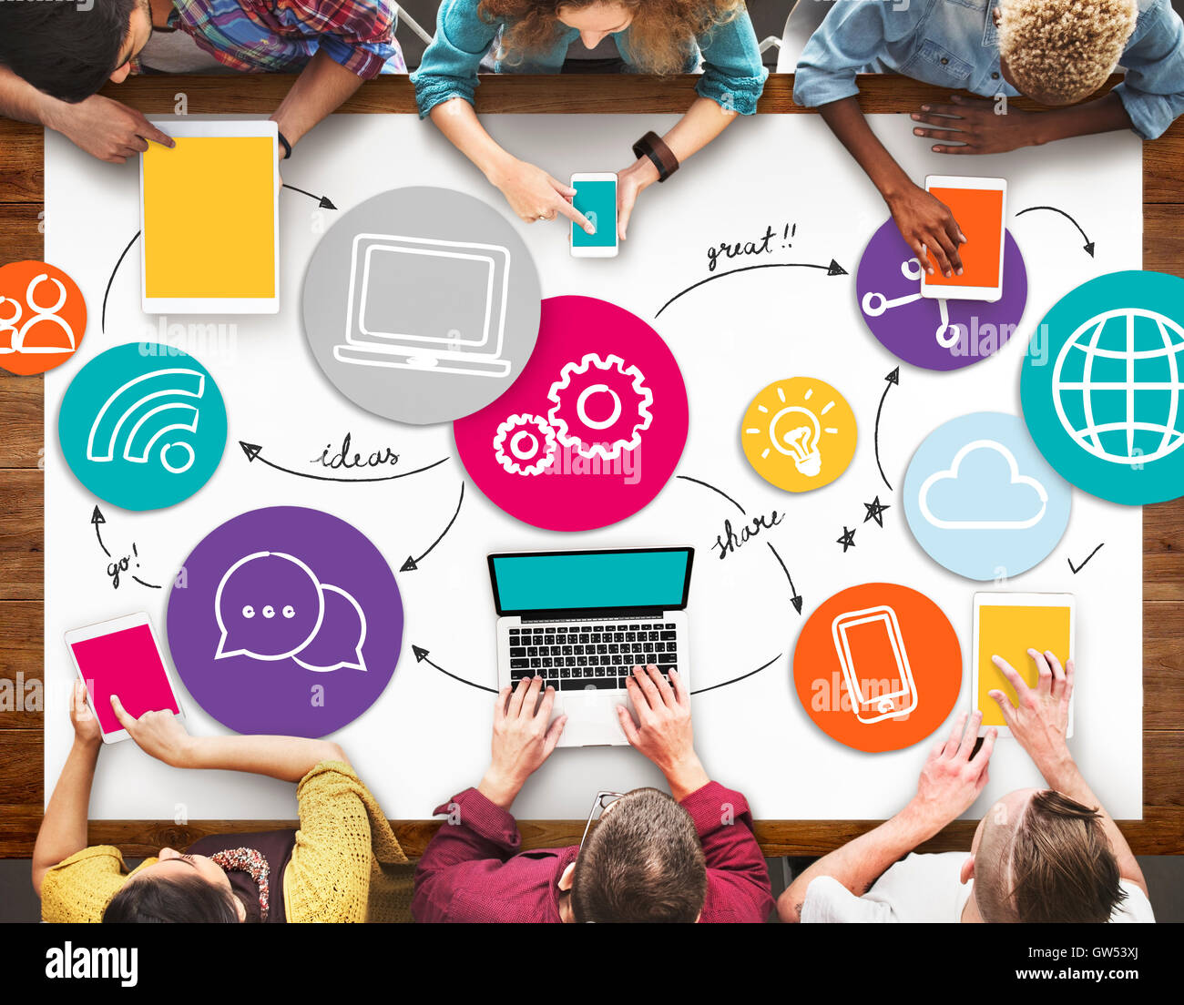Communication Connection Network Share Concept Stock Photo - Alamy