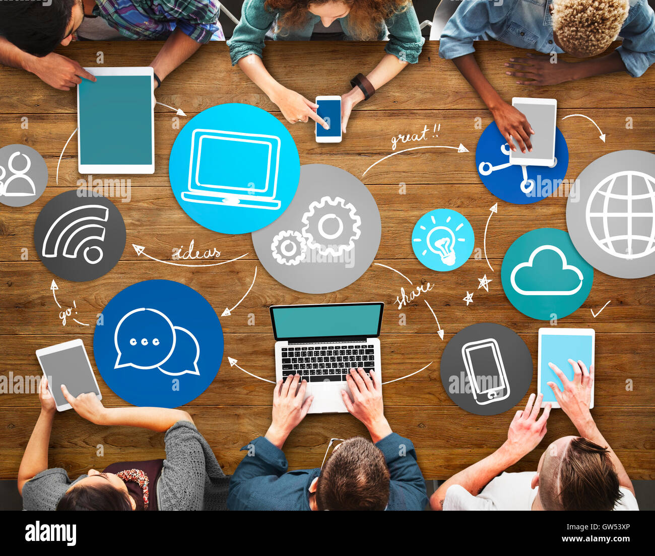 Communication Connection Network Share Concept Stock Photo - Alamy