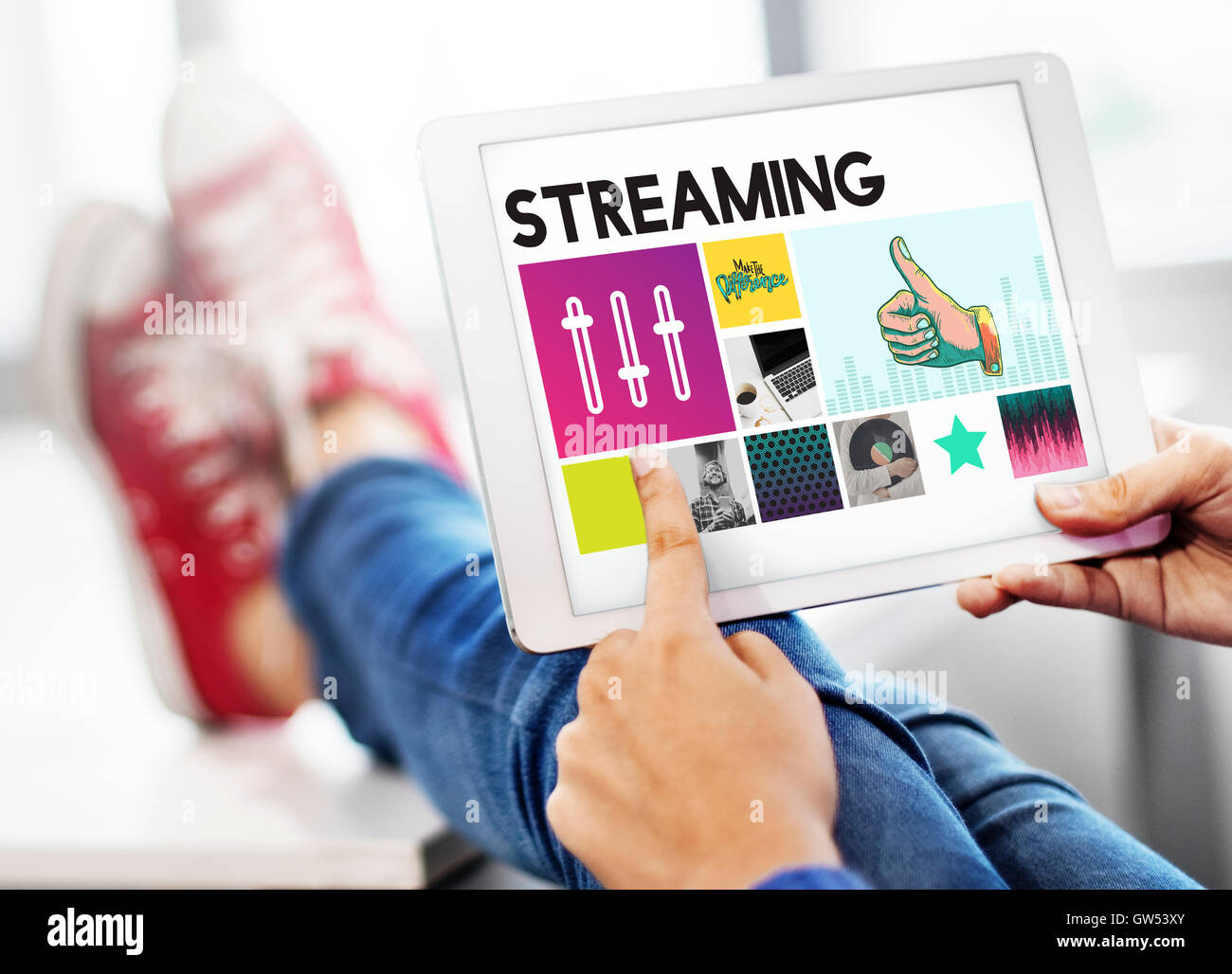 Media Player Audio Entertainment Streaming Concept Stock Photo - Alamy