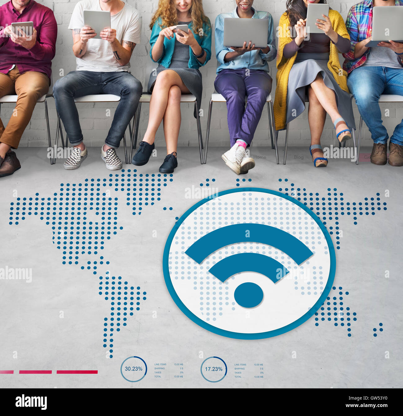 Global Communications Wireless Technology Connection Concept Stock ...