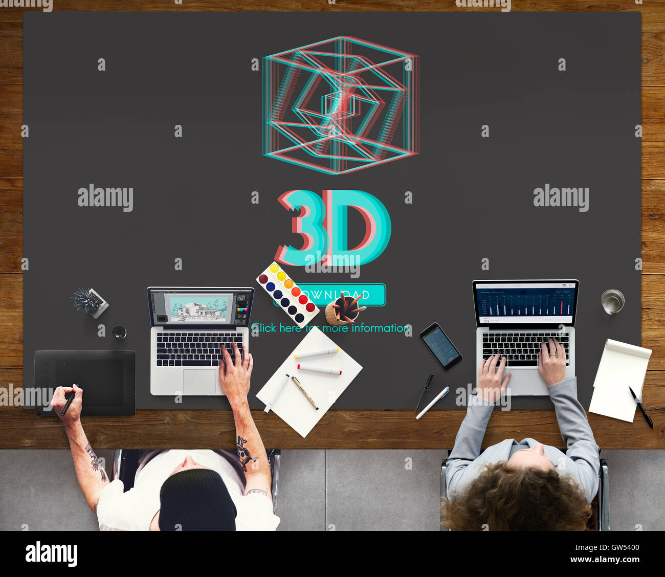 3D Three Dimensional Futuristic Display Modern Concept Stock Photo - Alamy