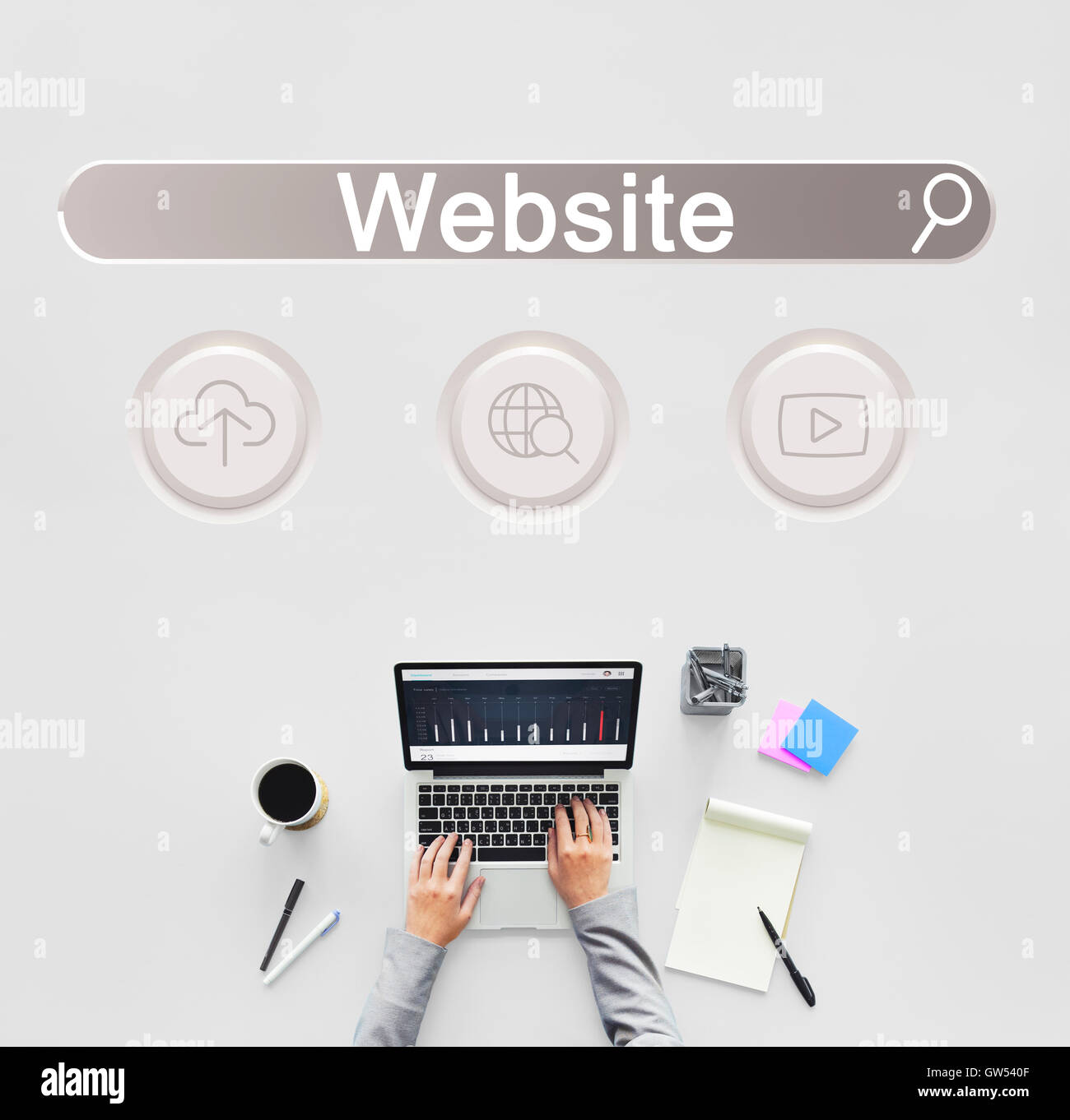 Website Search Bar Player Globe Cloud Icon Concept Stock Photo - Alamy