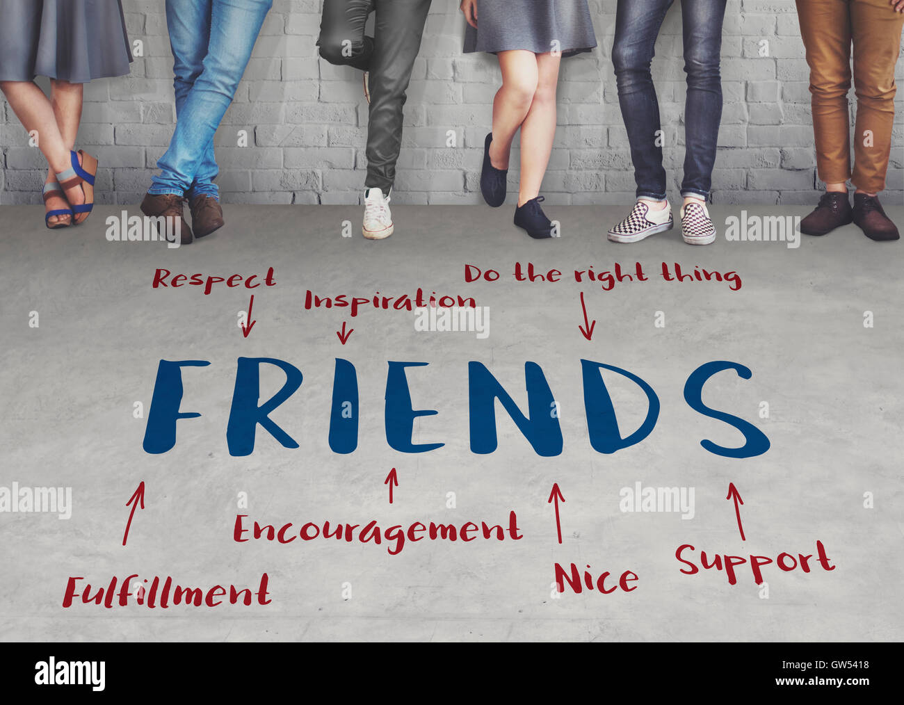 Friends Inspiration Diagram Graphic Concept Stock Photo - Alamy