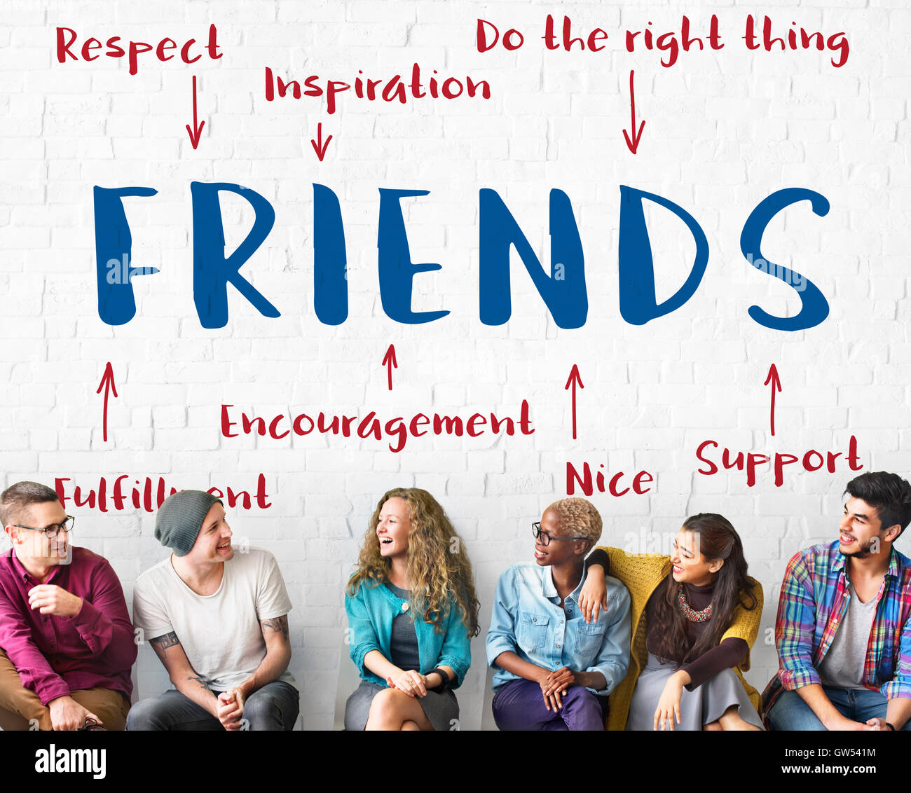 Friends Inspiration Diagram Graphic Concept Stock Photo - Alamy