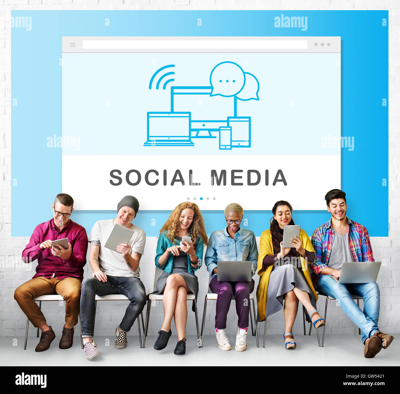 Social Media Devices Internet Concept Stock Photo - Alamy