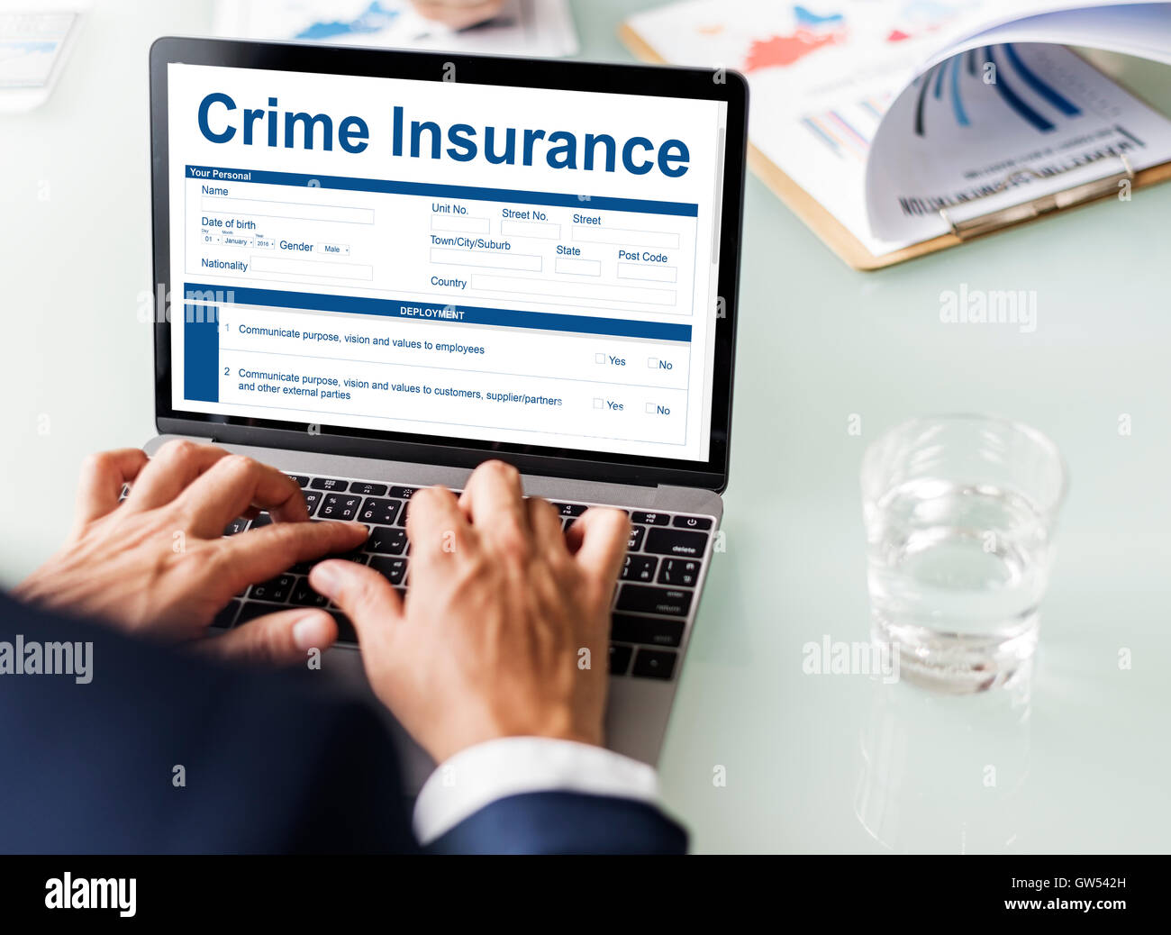 Crime Insurance Form Information Concept Stock Photo - Alamy