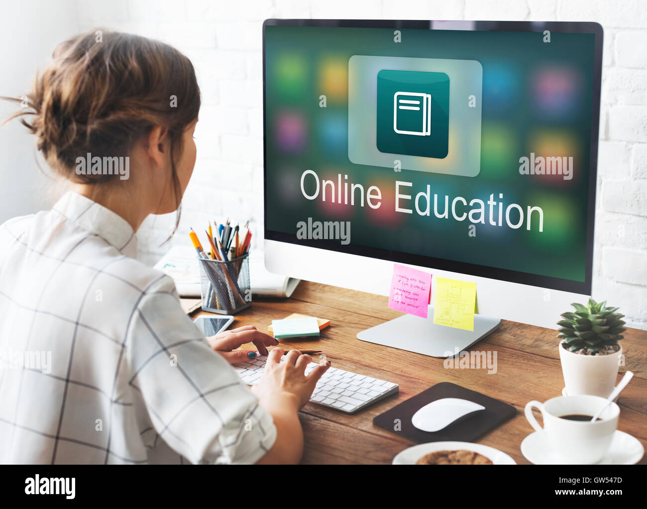 Academic E-Learning Education Online Application Concept Stock Photo ...