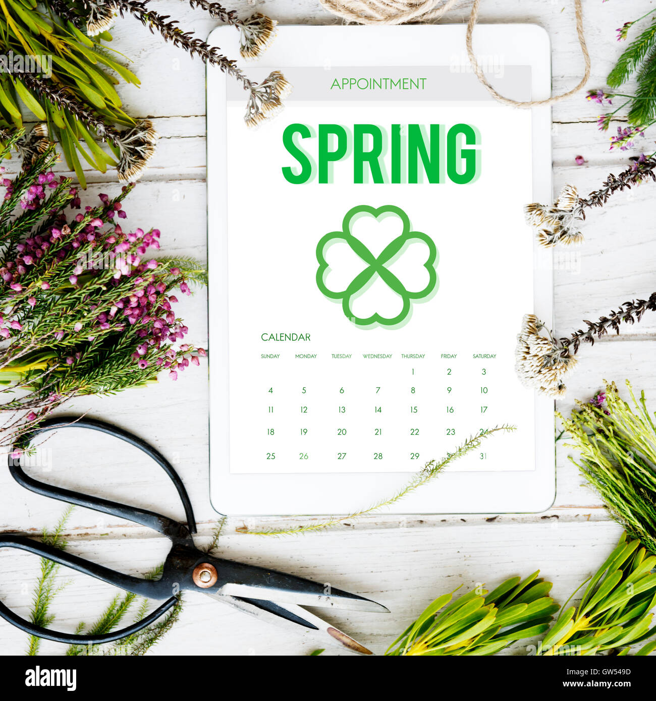 Spring Break Weather Planner Concept Stock Photo - Alamy