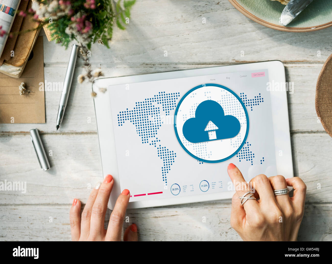 Cloud Computing Globalization Connection Technology Concept Stock Photo ...