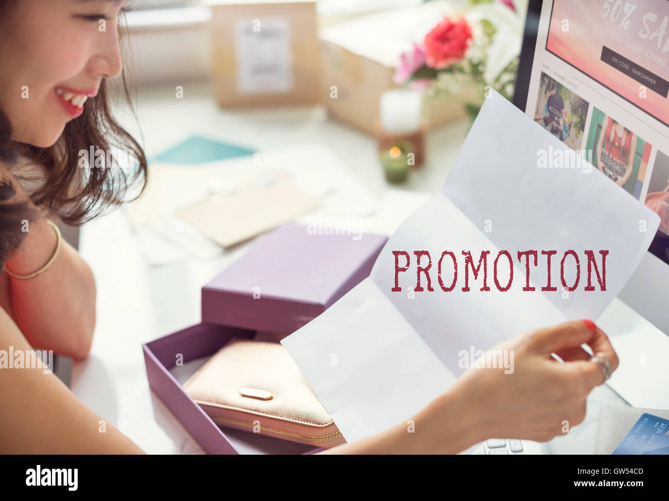 Digital marketing promotion woman hi-res stock photography and images ...