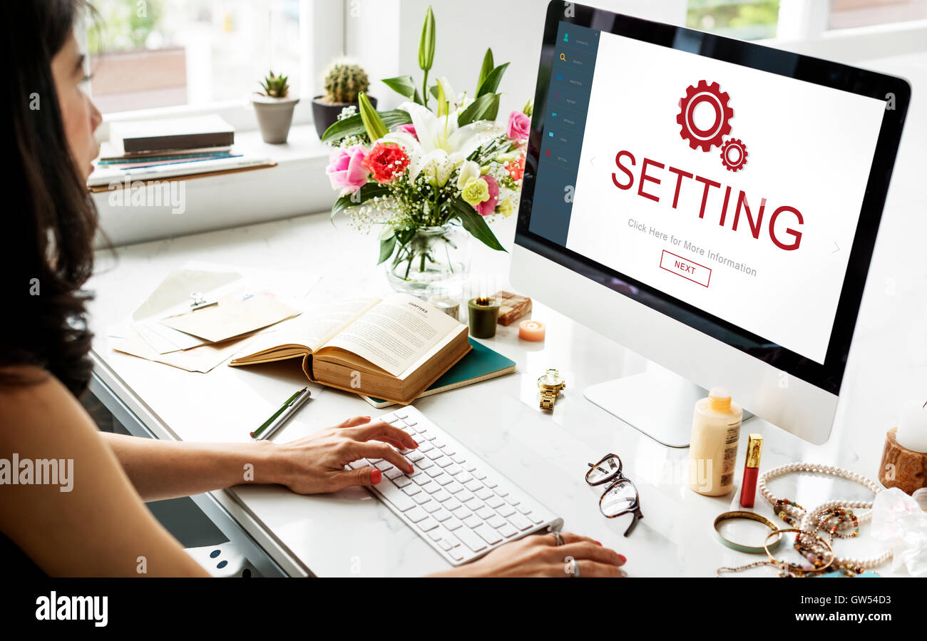 Settings Electronic Device Homepage Concept Stock Photo - Alamy