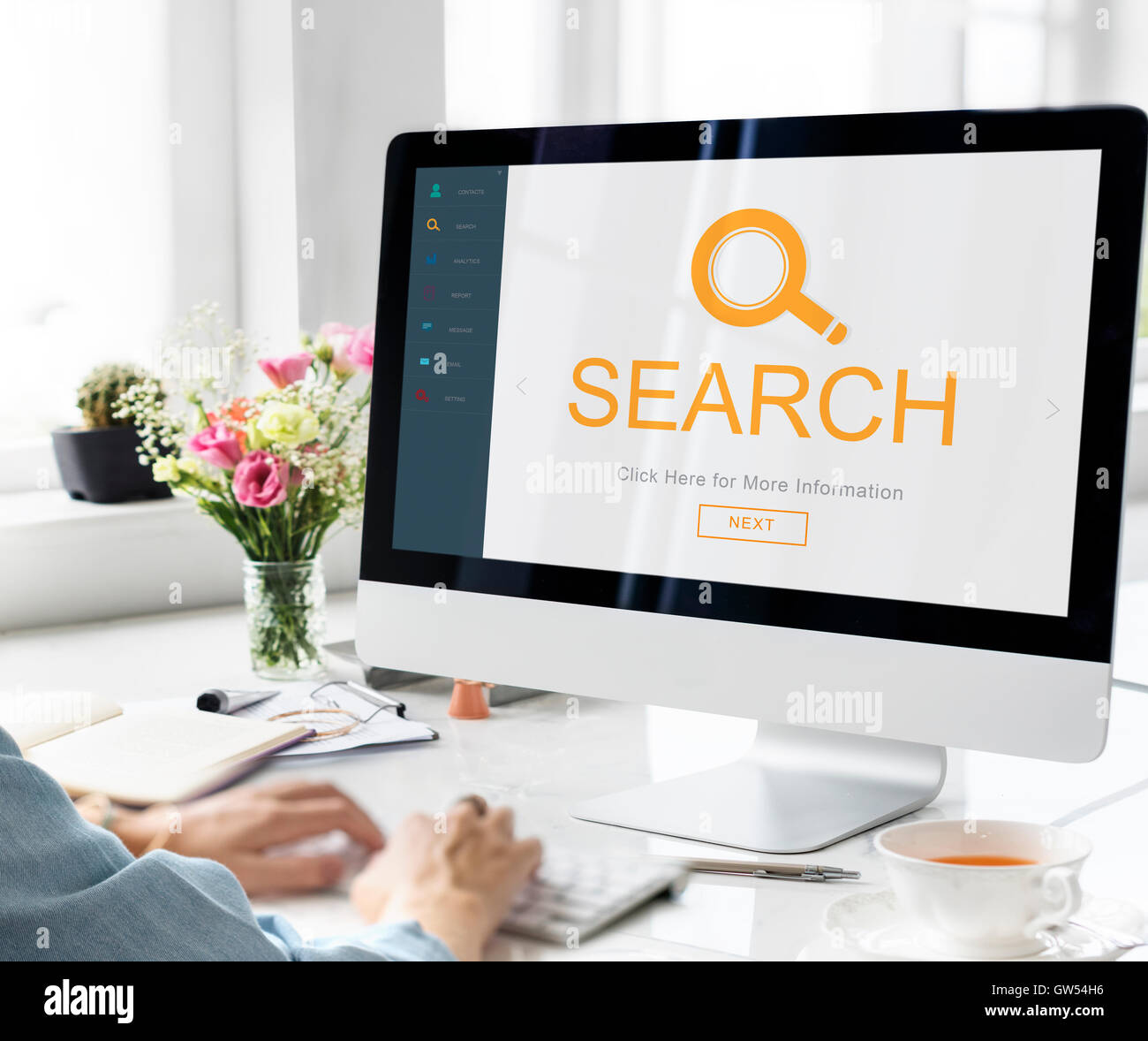Search Magnifying Exploration Finding Browse Concept Stock Photo - Alamy