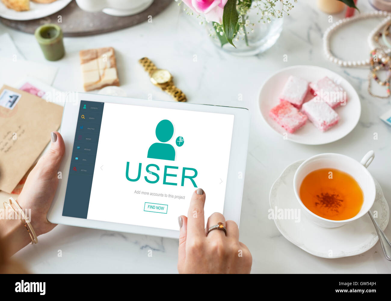 User Account Profile Social Network Concept Stock Photo - Alamy