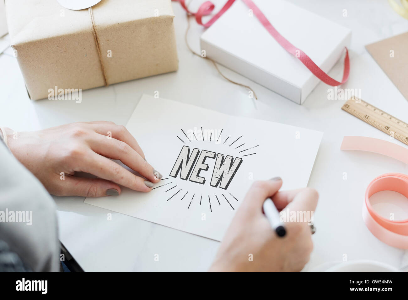 New Sign Advertisement Promotion Concept Stock Photo - Alamy