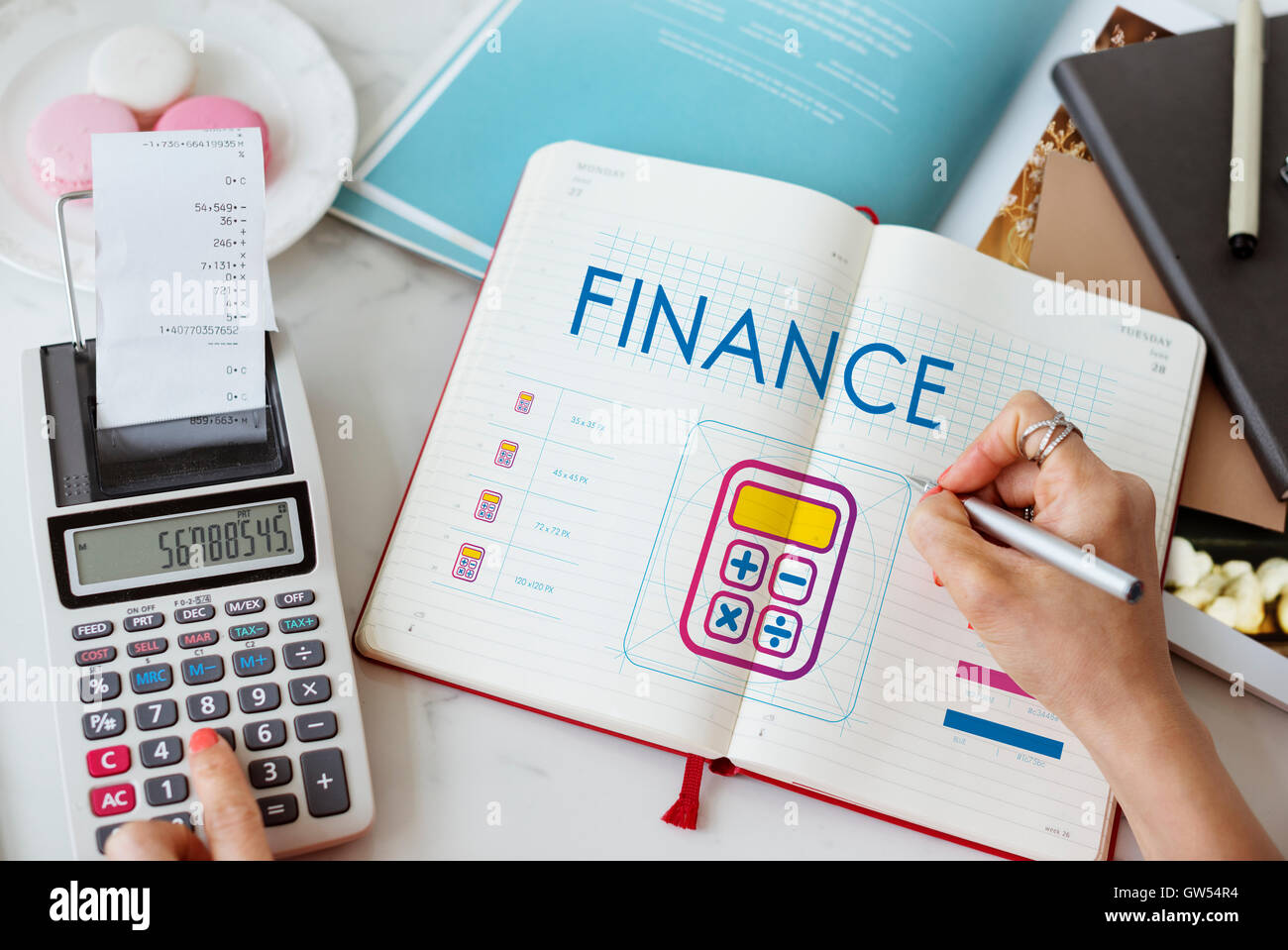 Finance Accounting Calcualtor Calculation Graphic Concept Stock Photo ...