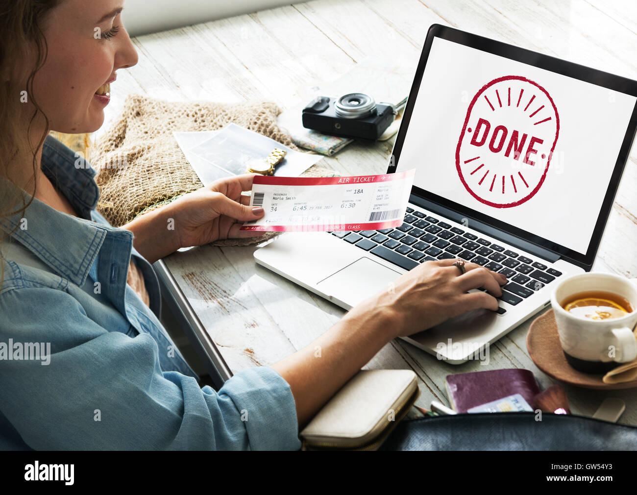 Done Finished Shut Close Sealed Graphic Concept Stock Photo - Alamy