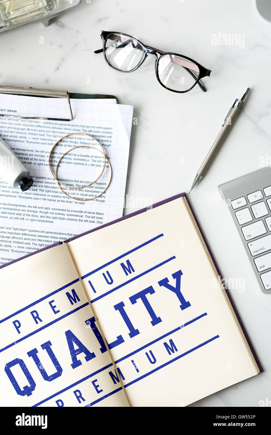 Premium Quality Standard Value Worth Graphic Concept Stock Photo - Alamy