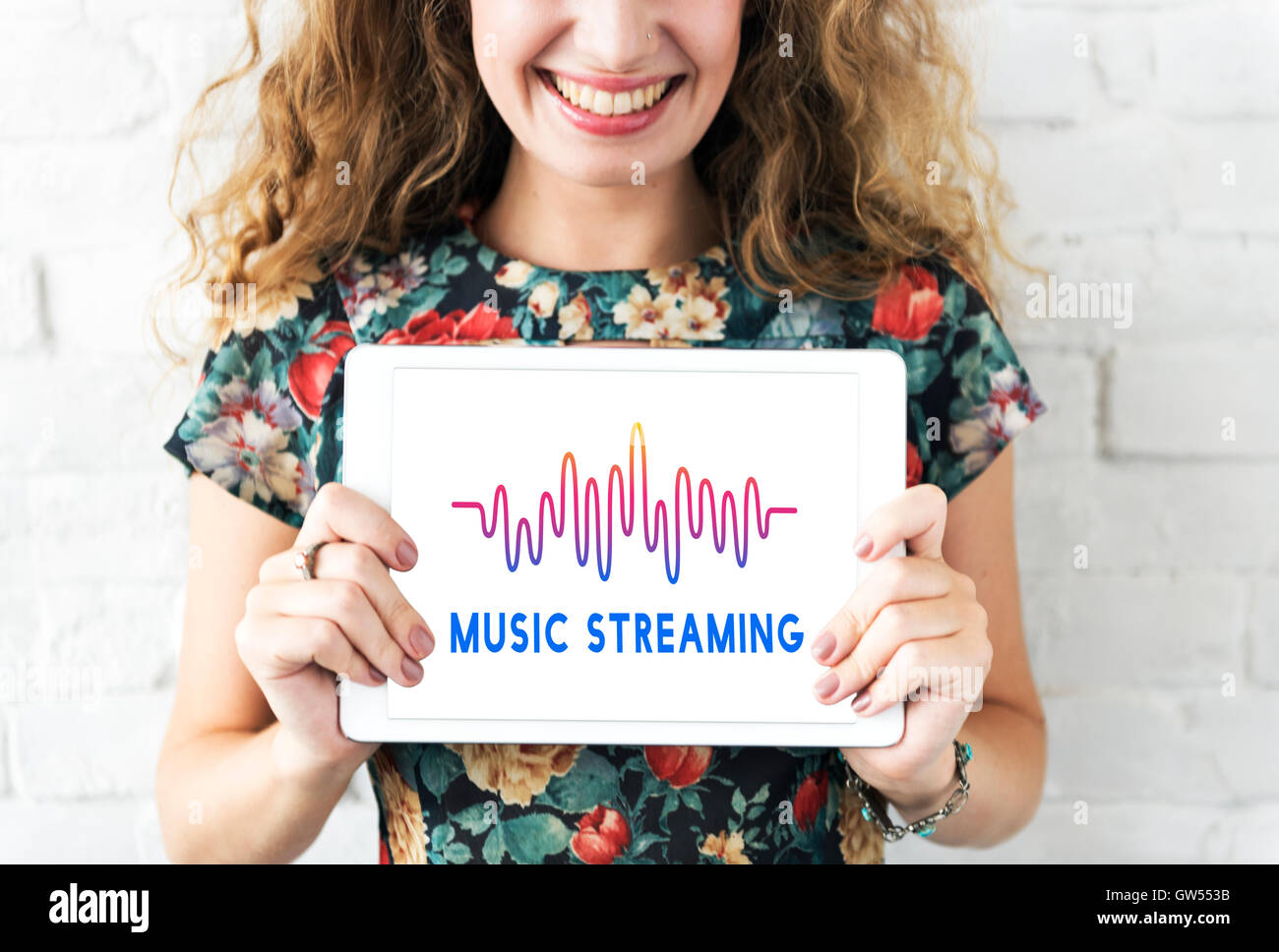 Online Music Audio Music Streaming Wave Graphic Concept Stock Photo - Alamy