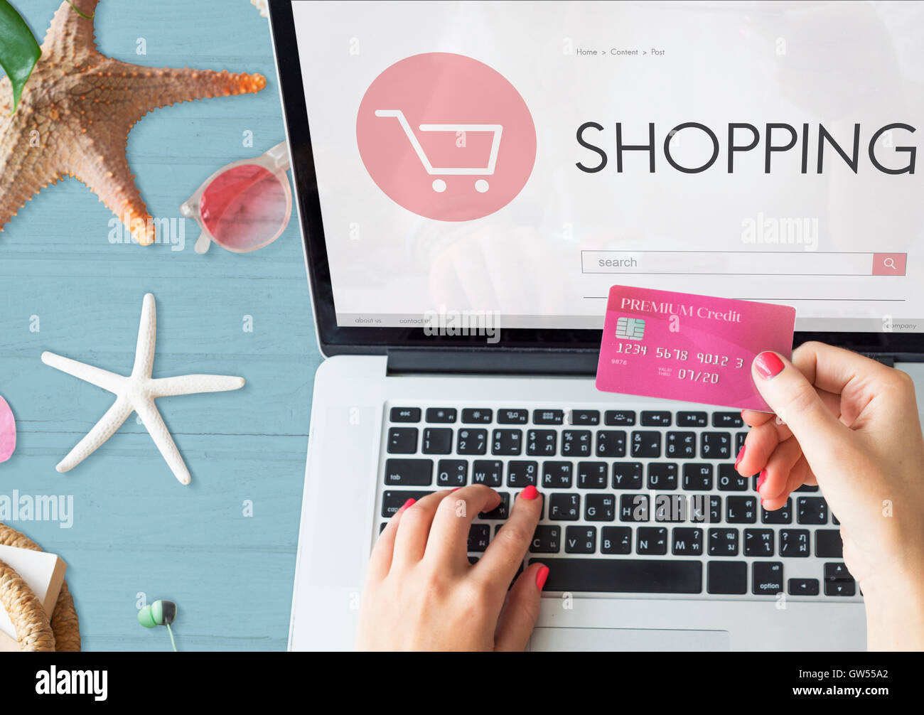 Shopping Banking Accounting Webpage Text Search Concept Stock Photo - Alamy