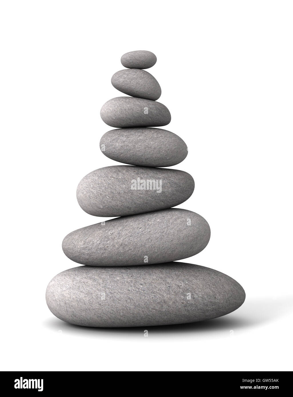 balancing stones concept 3d illustration Stock Photo - Alamy
