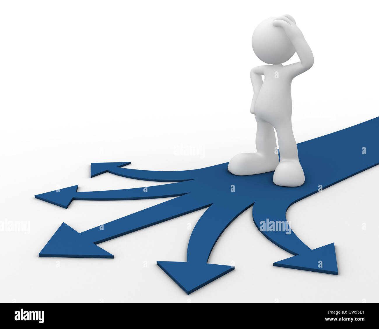 3d people man directional sign hi-res stock photography and images - Alamy