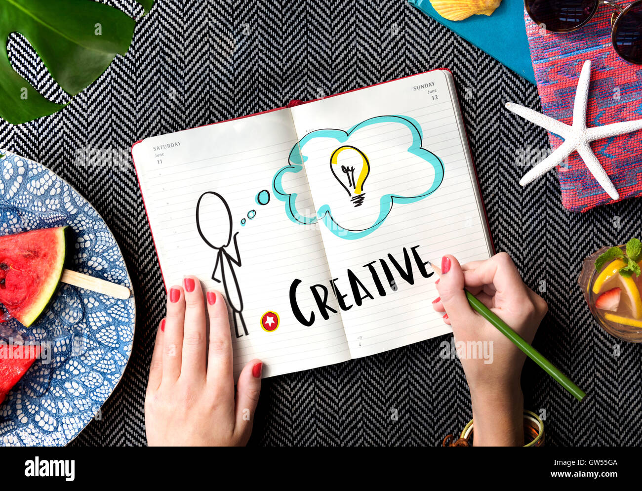 Creative Person Light Bulb Graphic Concept Stock Photo - Alamy