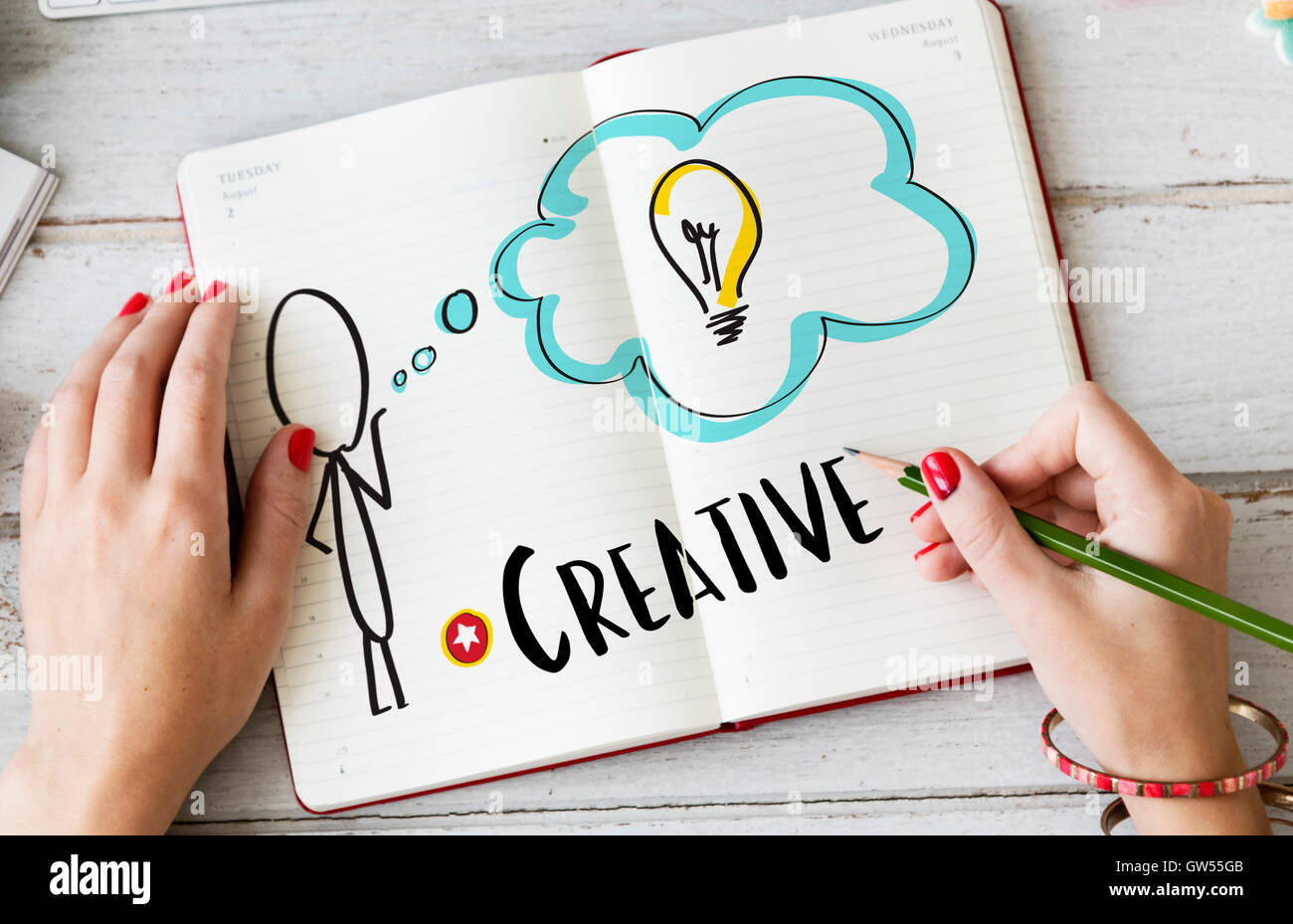 Creative Person Light Bulb Graphic Concept Stock Photo - Alamy