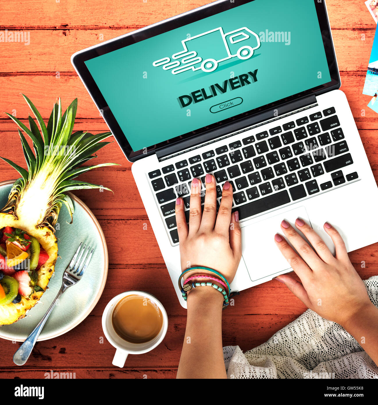 Truck Car Fast Delivery Service Concept Stock Photo - Alamy