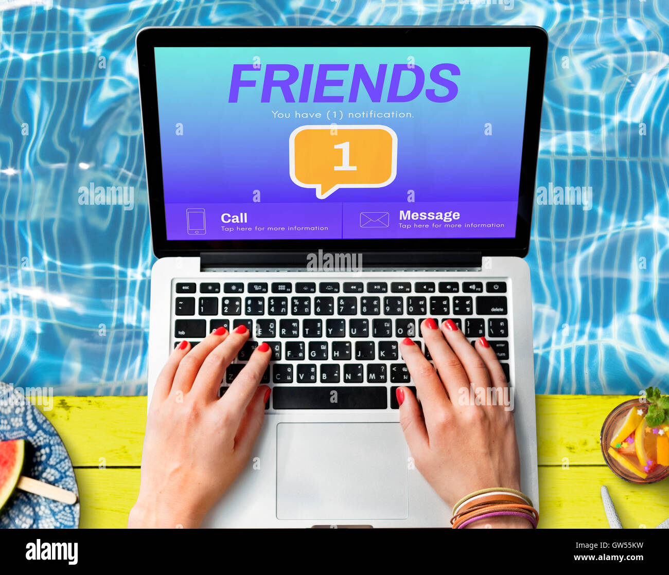 Friends Social Communication Message Graphic Concept Stock Photo - Alamy