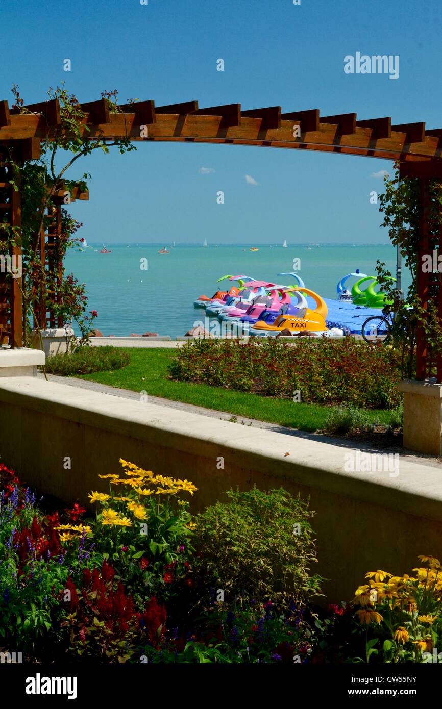 Lake Balaton front at Balatonfured Stock Photo - Alamy