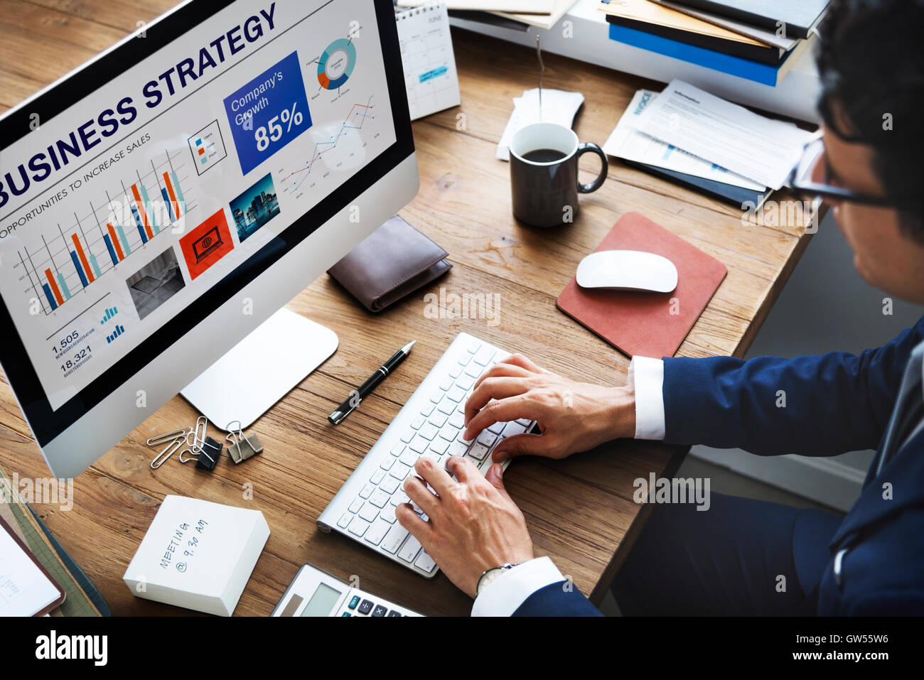 Accounting Analysis Digital Devices Workspace Concept Stock Photo - Alamy