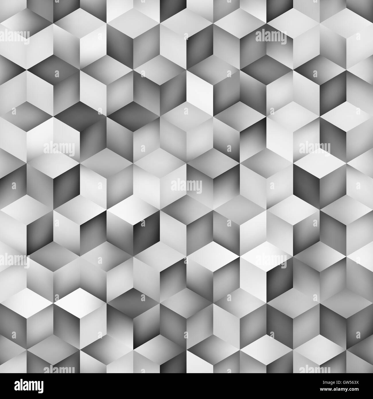Vector Seamless Greyscale Gradient Cube Shape Rhombus Grid Geometric ...