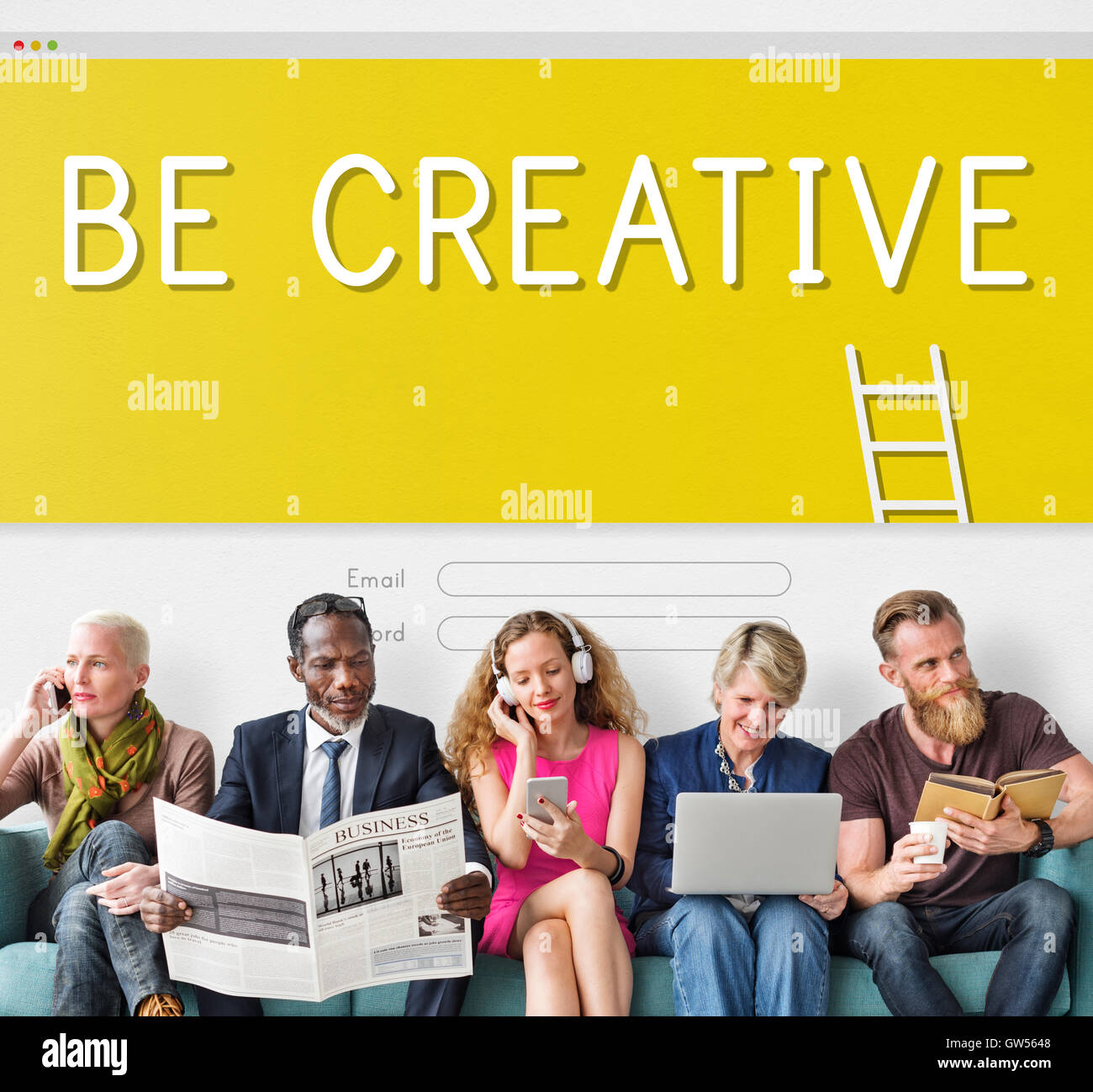 Be Creative Design Ideas Bulb Innovation Concept Stock Photo - Alamy