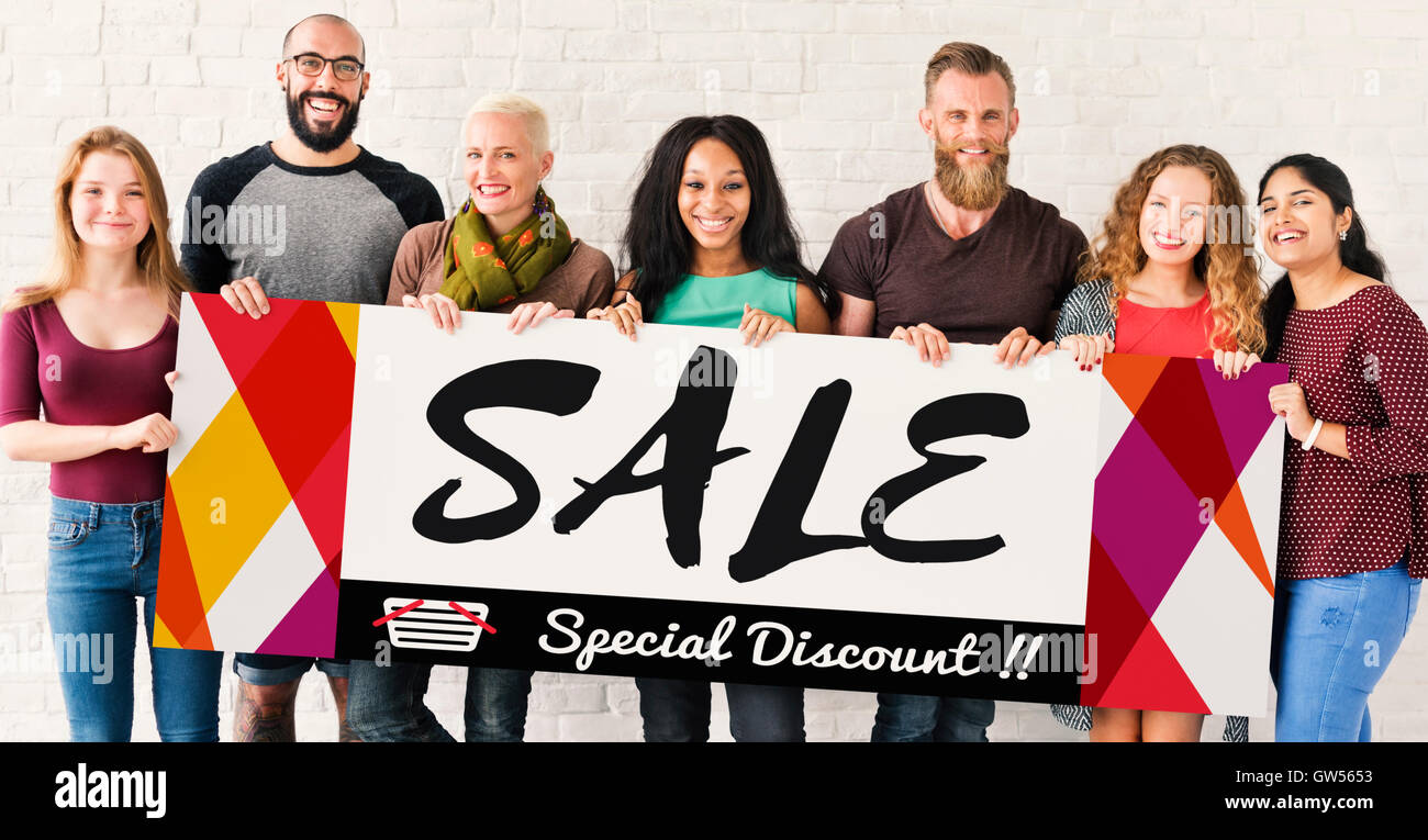 Group of People Sales Promotion Special Discount Concept Stock Photo ...