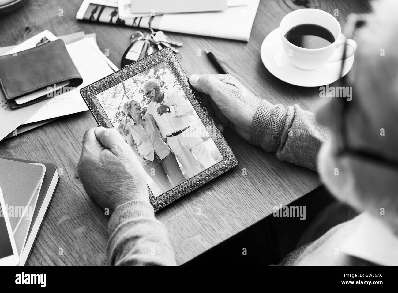 Senior Couple Photo Memories Photo Frame Concept Stock Photo - Alamy