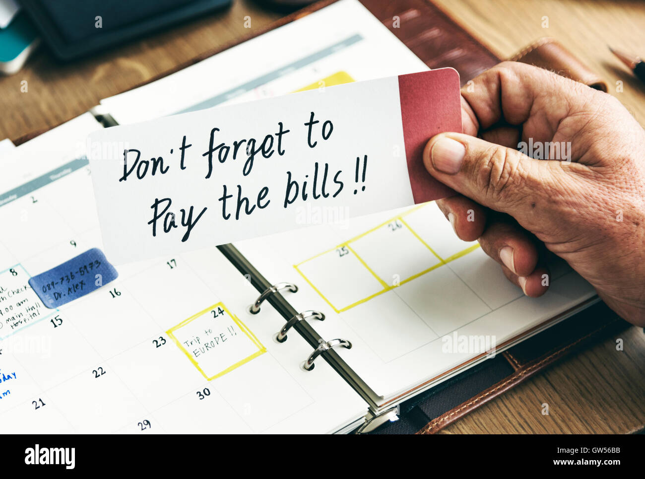 Weekly Planner Diary Organize To Do List Concept Stock Photo - Alamy