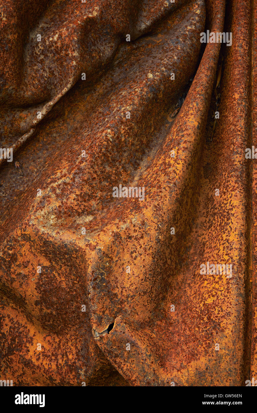 Rusted and ruptured old culvert pipe along the road near Sullivan's Run ...