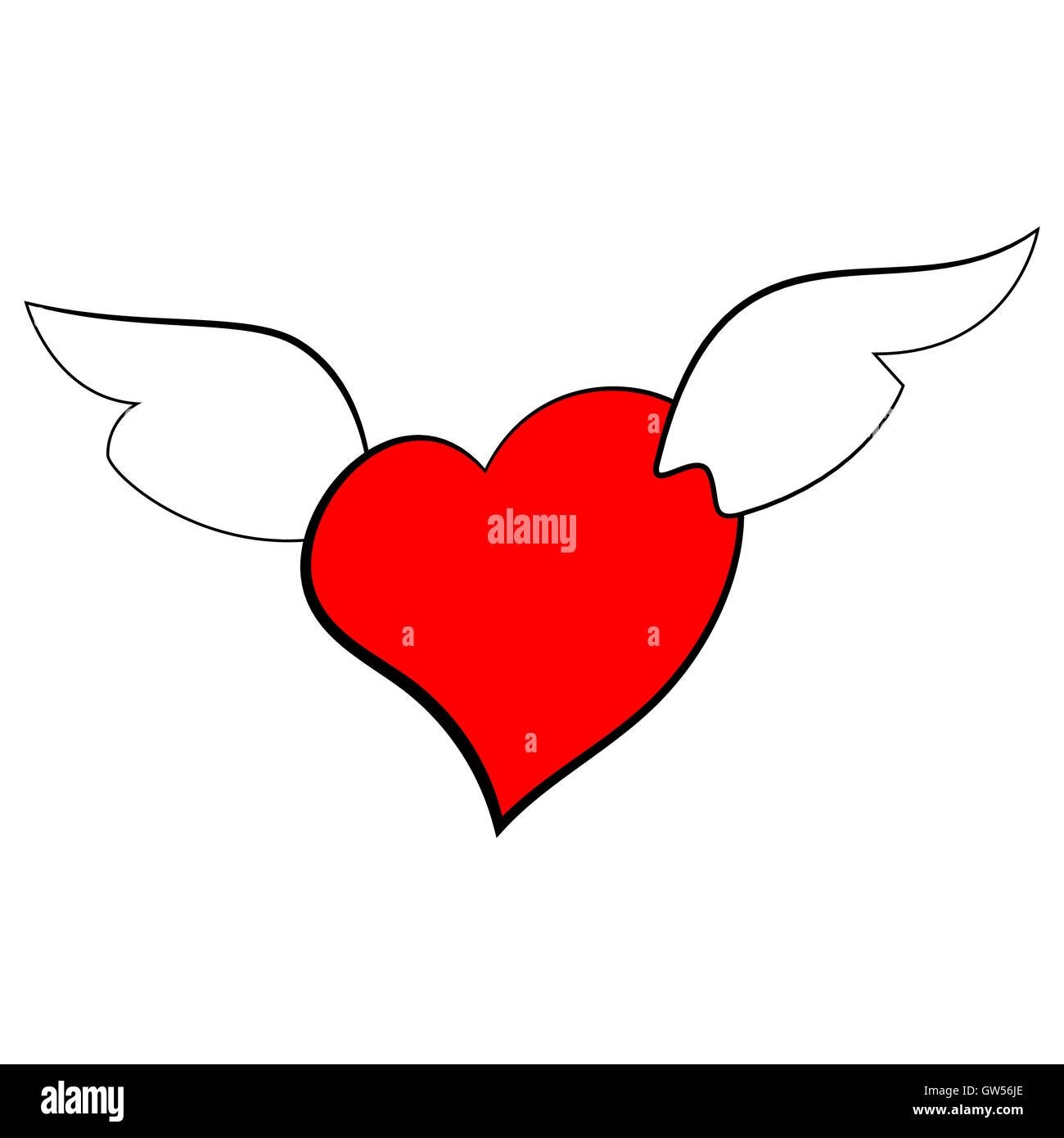 Flying love message wings Cut Out Stock Images & Pictures - Alamy