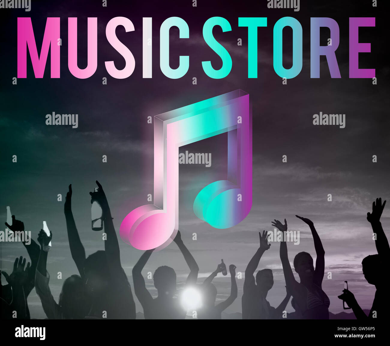 Audio Store Music Note Icon Graphic Concept Stock Photo - Alamy