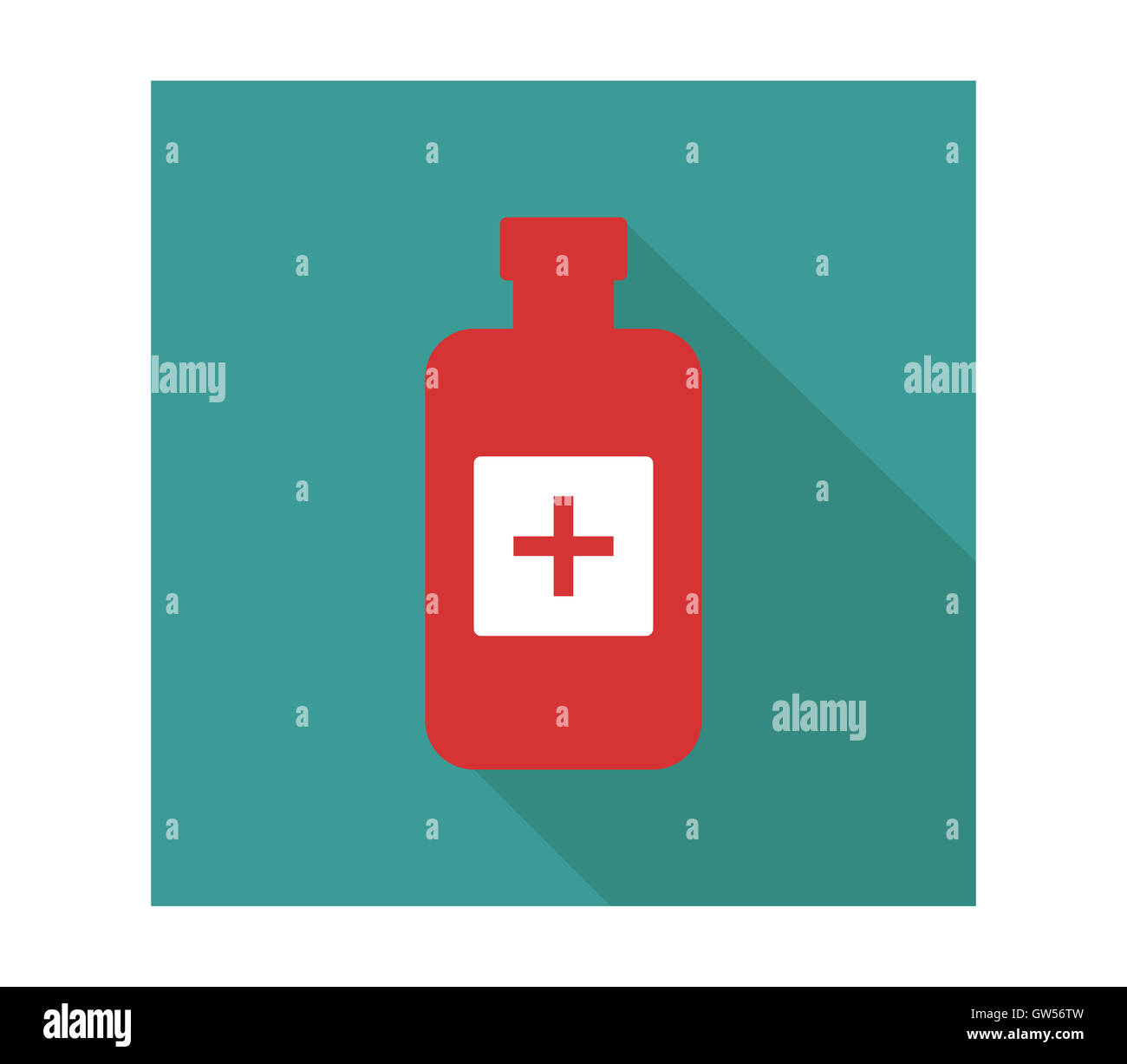 icon medical bottle in flat design Stock Photo - Alamy