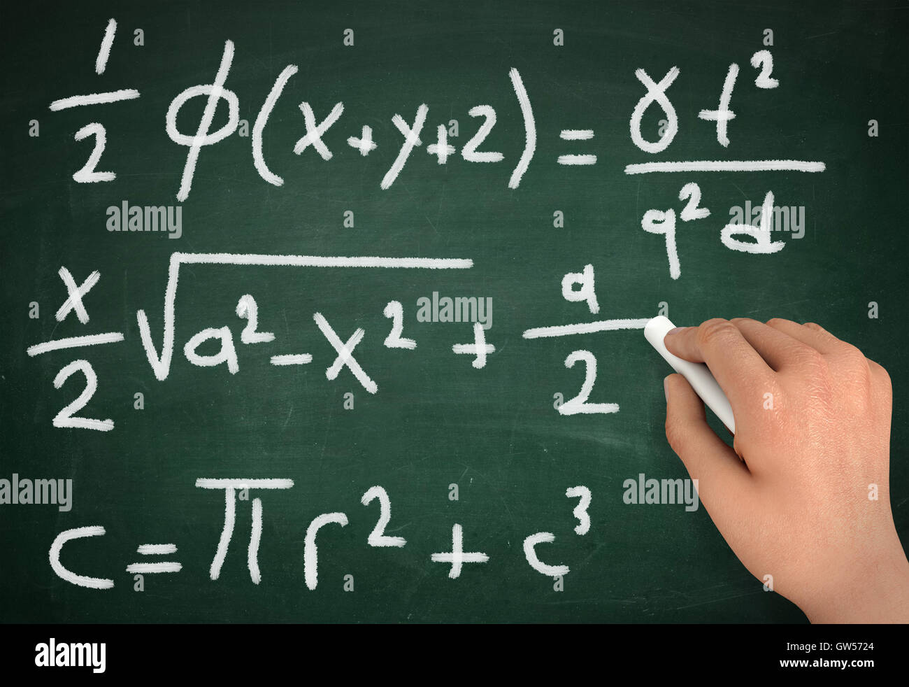 formulas chalkboard write concept 3d illustration Stock Photo - Alamy