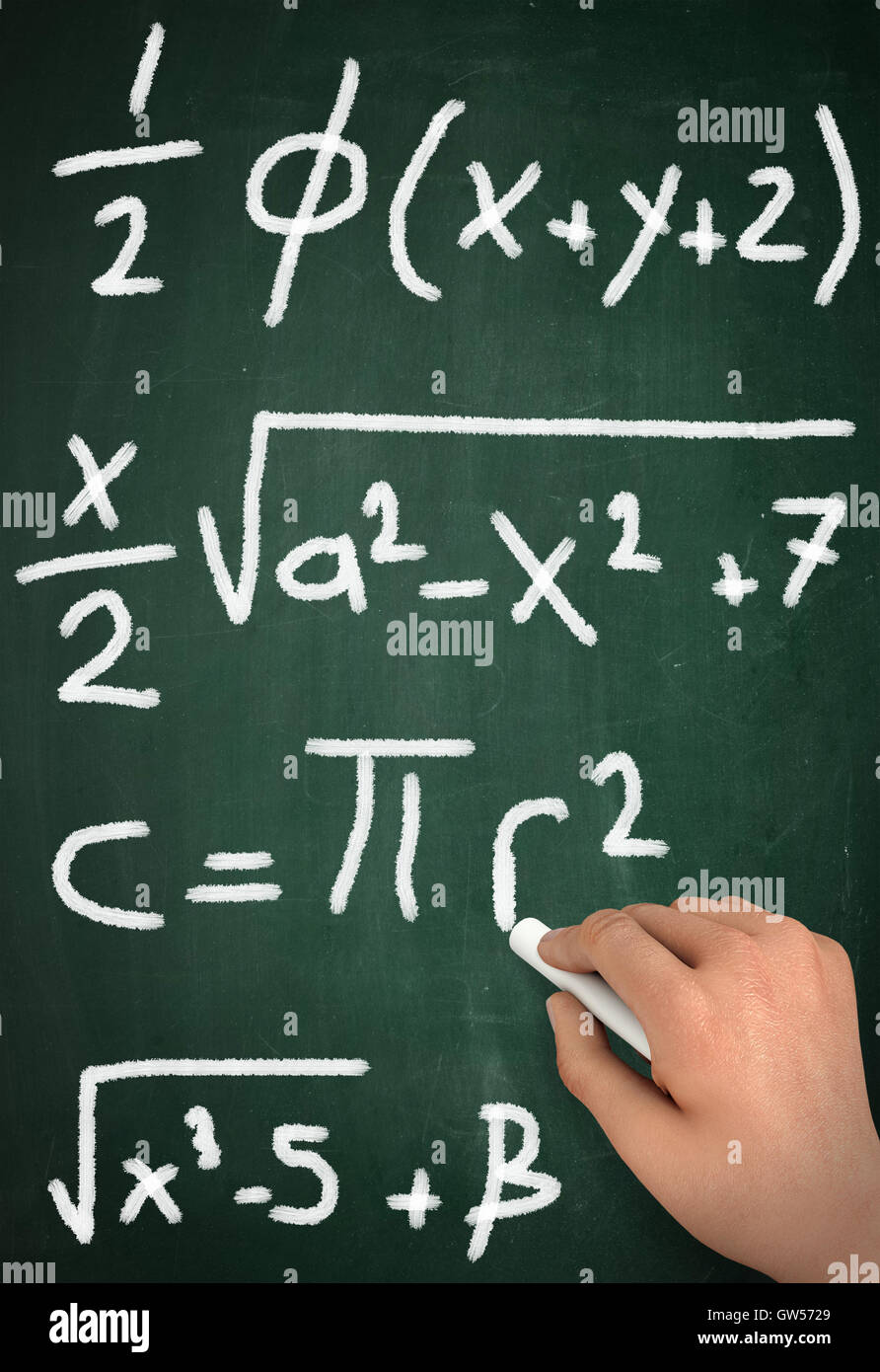 Learn mathematics chalkboard hand drawn hi-res stock photography and ...