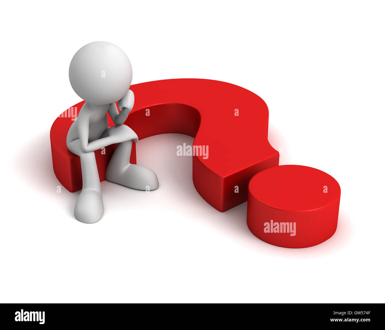 question mark and man concept 3d illustration Stock Photo - Alamy