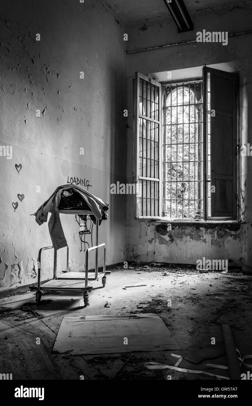 Volterra, Italy - September 2016: Abandoned psychiatric hospital in ...