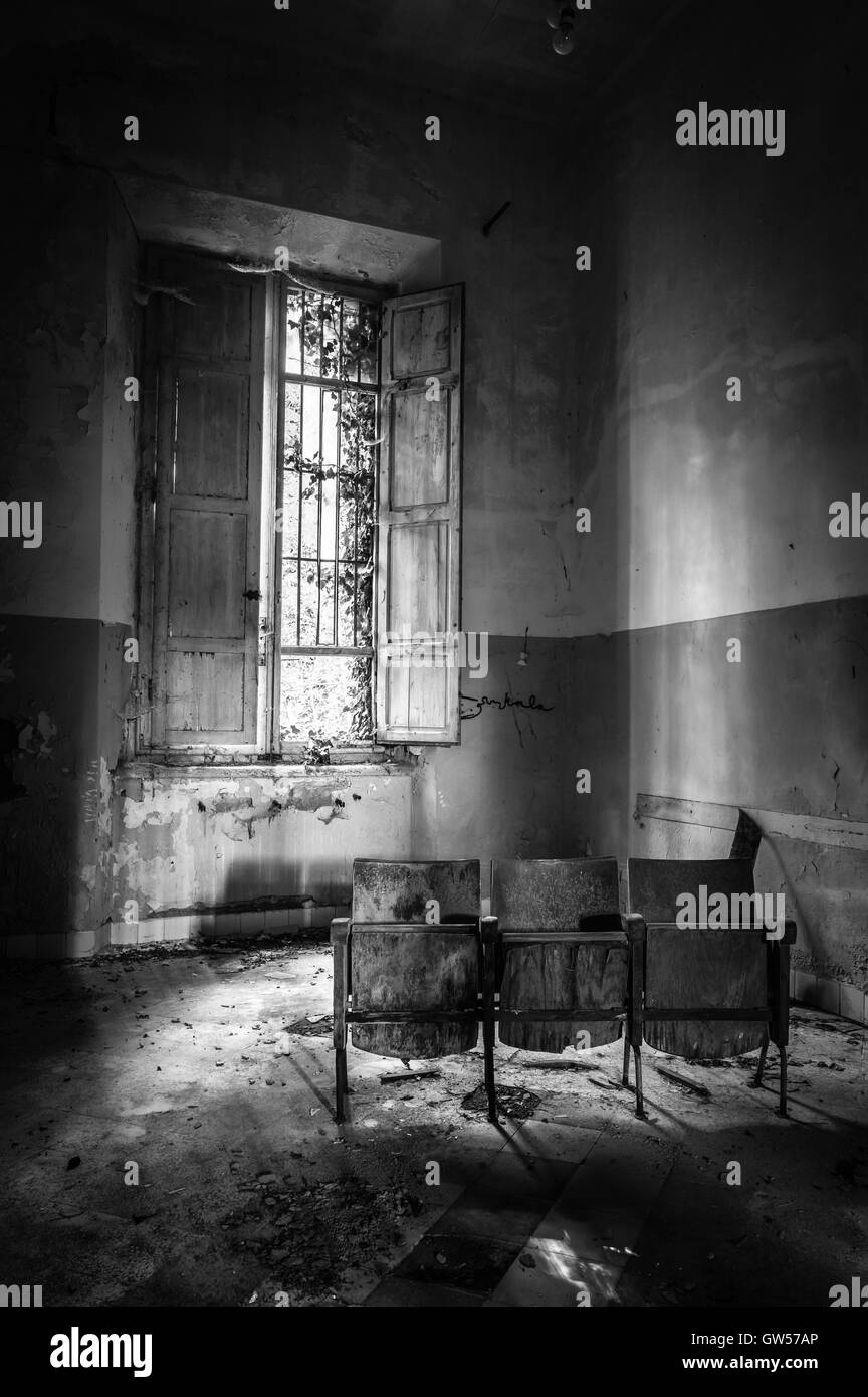 Volterra, Italy - September 2016: Abandoned psychiatric hospital in ...
