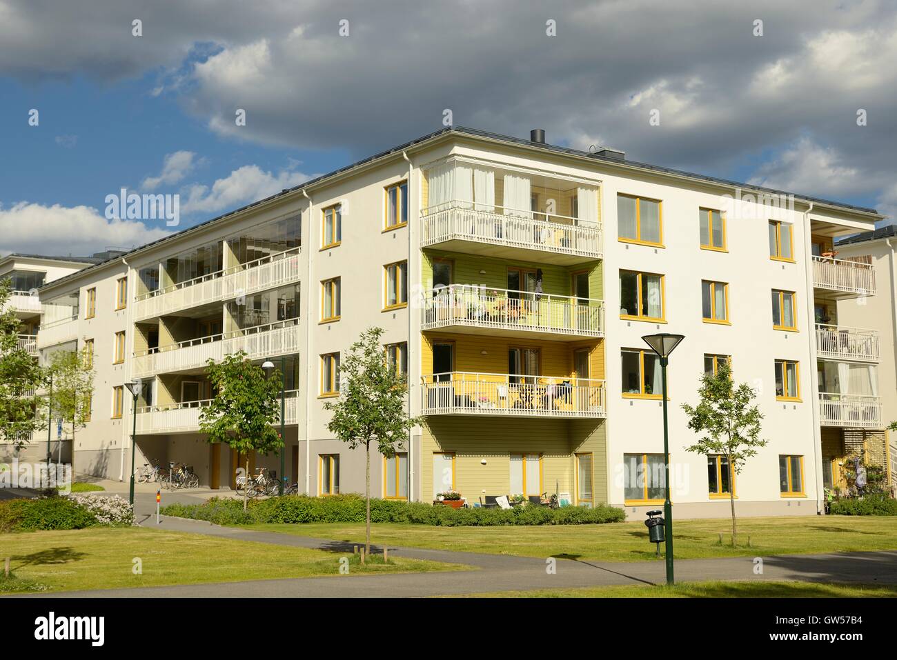 Swedish apartment Block Stock Photo - Alamy