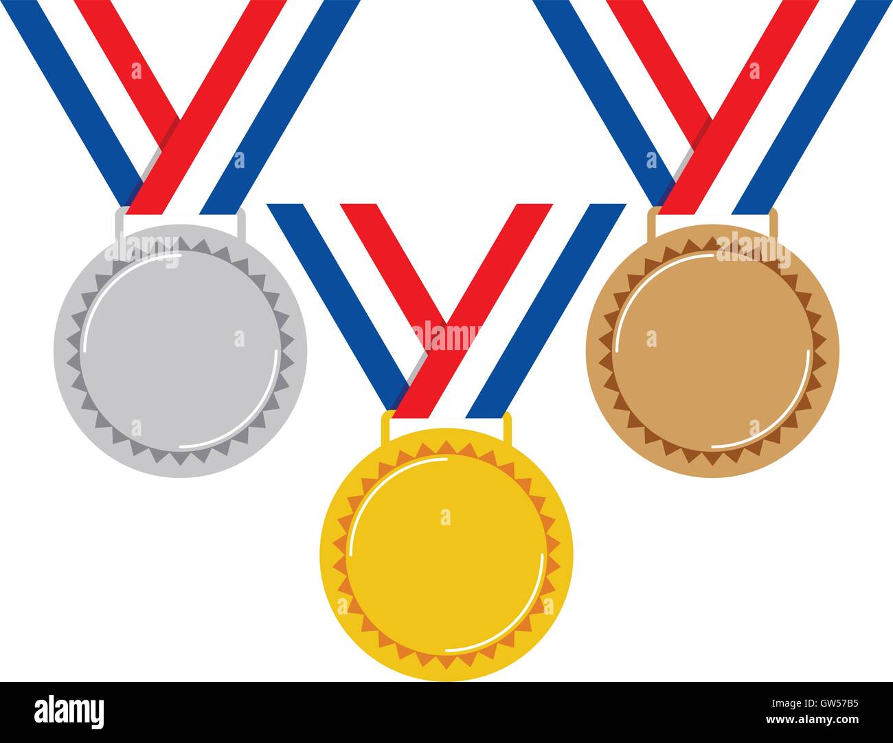 vector set of gold, silver and bronze medals Stock Vector Image & Art ...