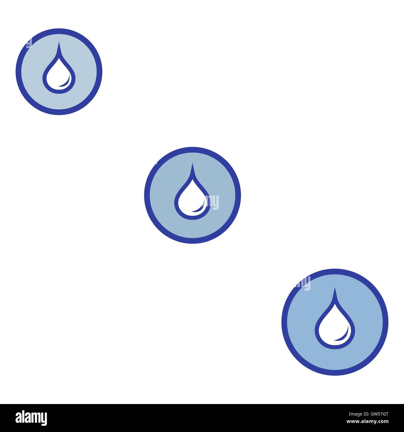 Stylized icon of the three colored fuel droplets silhouette in circles ...
